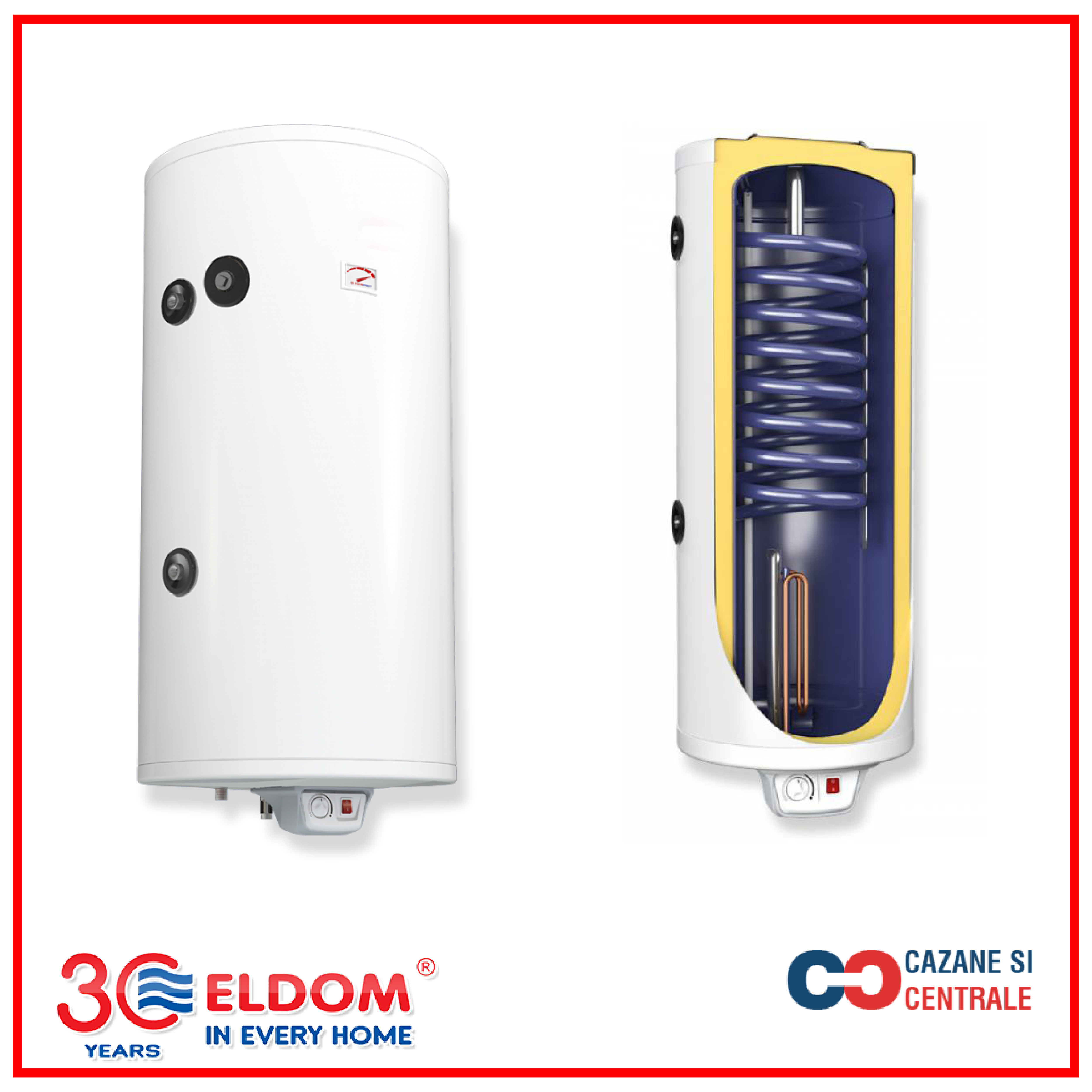 Boiler termoelectric cu o serpentina ELDOM Termo 100 litri