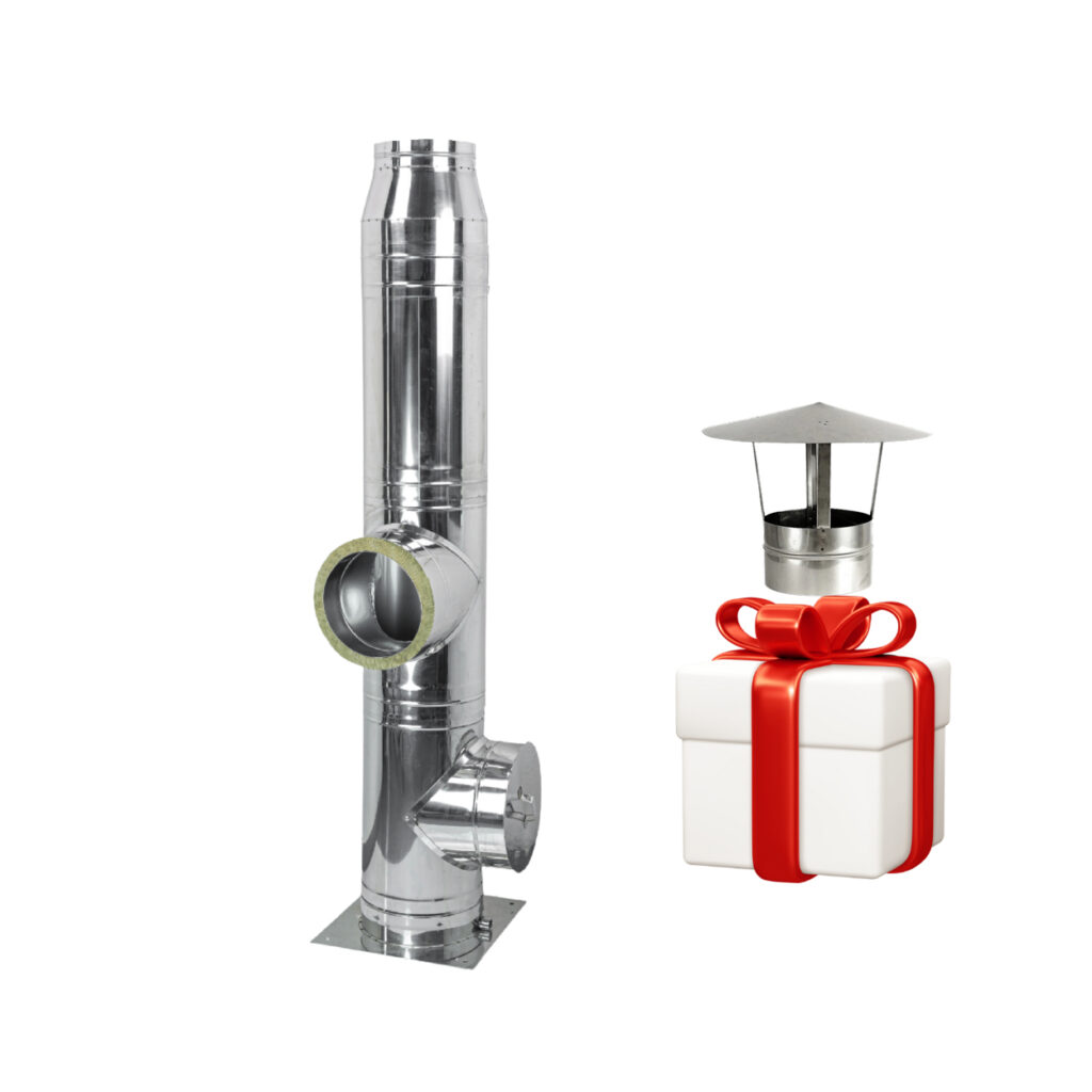 Sistem cos fum inox, dublu perete, D 200 mm, inaltime 6 M