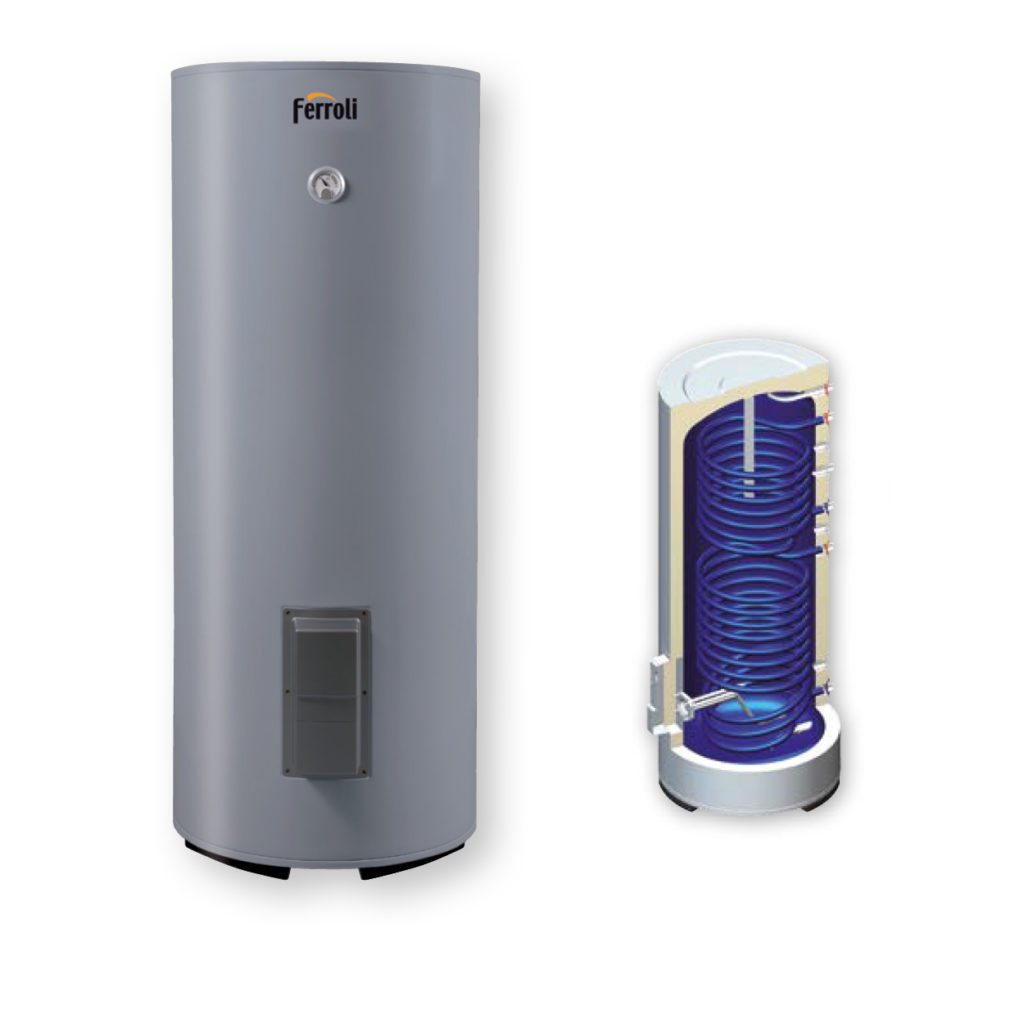 Boiler termoelectric cu 2 serpentine, Ferroli Ecounit F 2C, 200L, 1.5 ...