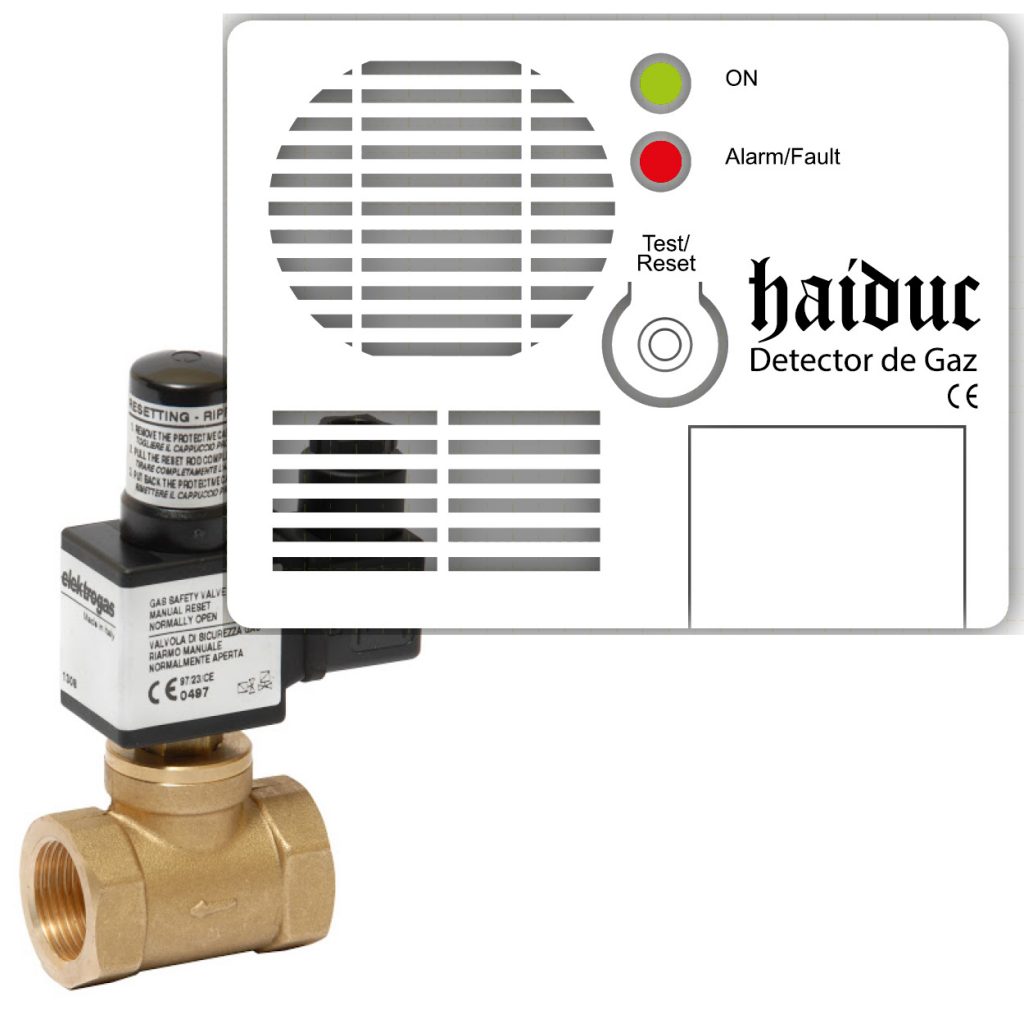 KIT DETECTOR GAZ METAN H1 + ELECTROVANA 3/4' PRIMATECH – CazaneCentrale.ro