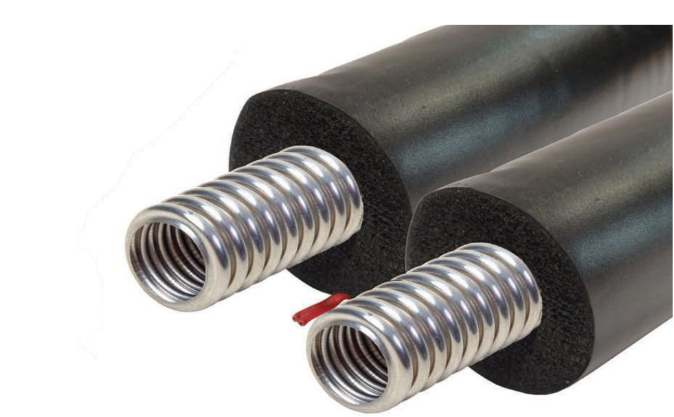 Teava flexibila din inox izolata dubla pentru instalatiile solare,cu ...